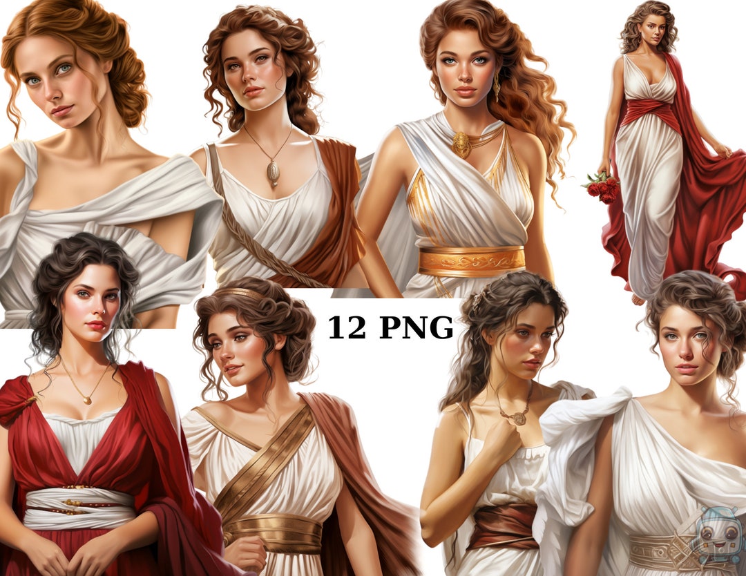12 Roman Women Watercolor Clipart, Ancient Rome, PNG Digital Files on ...