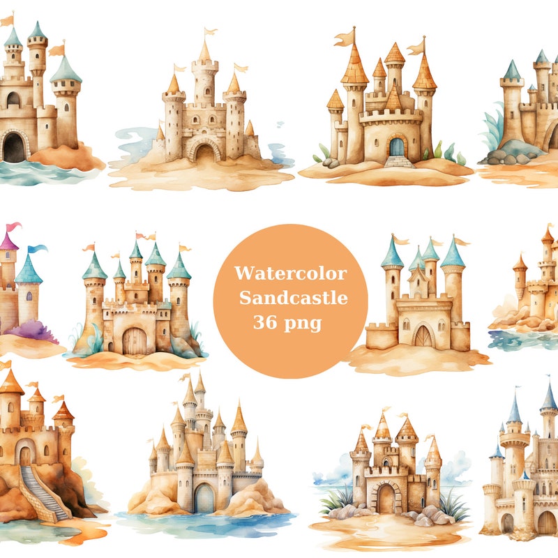 Sandcastle Clipart - Etsy