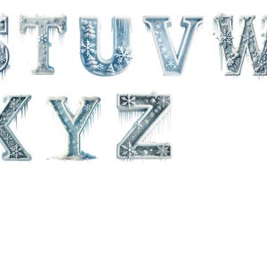 Ice Alphabet Clipart, Winter Alphabet Clipart, PNG Individual Images on ...