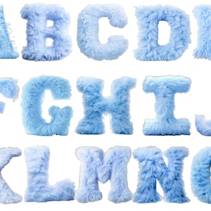 Blue Fluffy Alphabet, Transparent Background, High Quality, Clipart ...