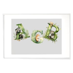 Watercolor Woodland Alphabet Clipart , Alphabet, Transparent Background ...