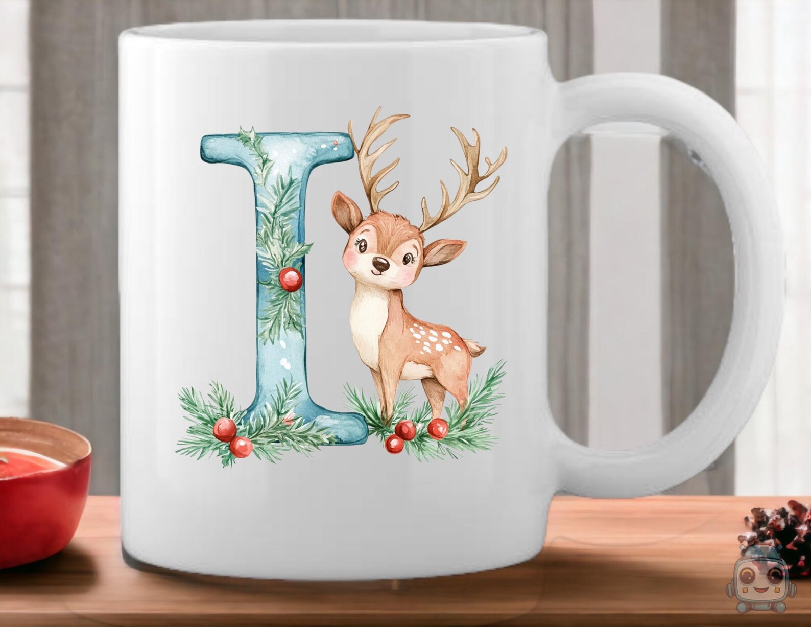 Winter Reindeer Alphabet Clipart, A-Z PNG Letters on Transparent ...