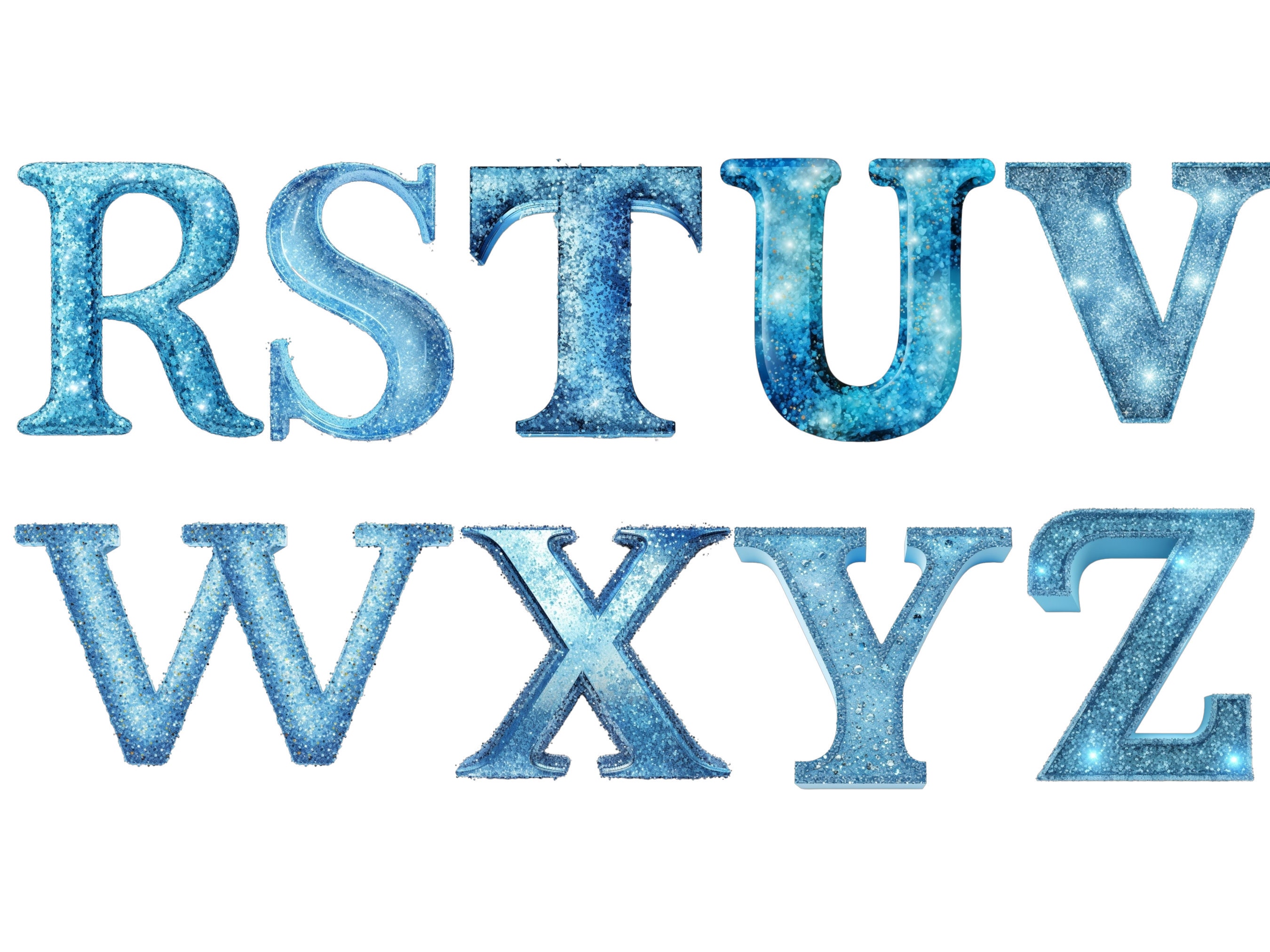 Blue Glitter Alphabet Clipart , Alphabet, Transparent Background, High ...
