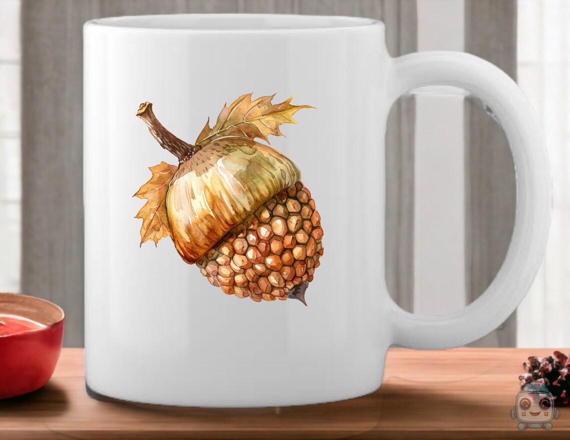 43 Acorn Watercolor Clipart, Oaknut Clipart, PNG Individual Images on ...