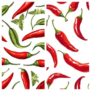 Chilli Peppers Digital Paper, Wallpaper, Printable Design, 20 JPG ...
