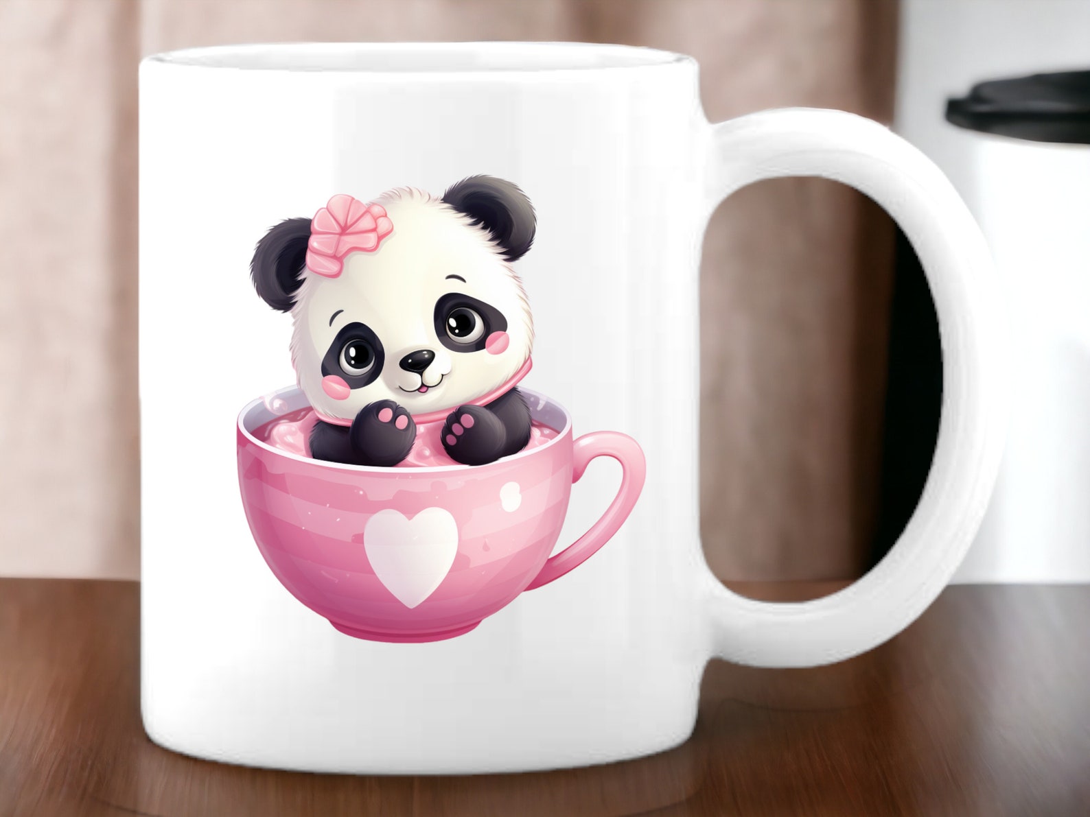 Panda in a Cup, Valentine's Day, Clip Art Graphics in PNG for ...