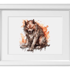 Watercolor Werewolves Clipart, PNG Digital Files, Halloween, Werewolf ...
