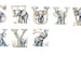 Elephant Alphabet Watercolor, Elephant Letters, Transparent Background ...