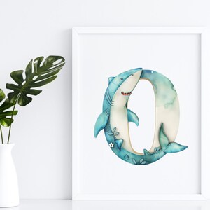 Watercolor Cute Shark Numbers Clipart, Shark Clipart, PNG Individual ...
