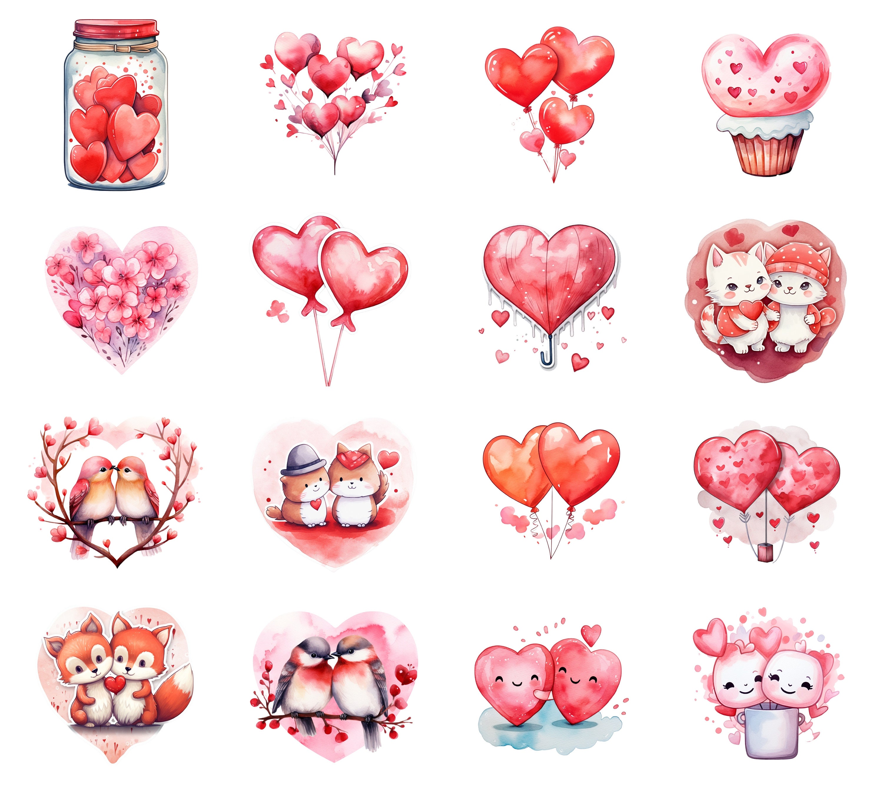 Bundle Valentine's Day, Clip Art Graphics in PNG for Commercial Use ...