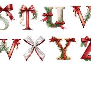 Clipart Christmas Alphabet, Christmas Letters, Transparent Background ...