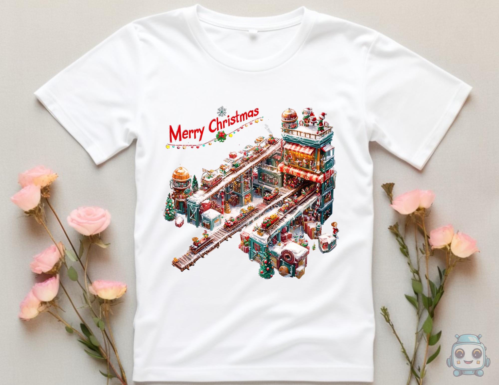 26 Santa's Toy Factory With Merry Christmas Sign Clipart, Christmas ...