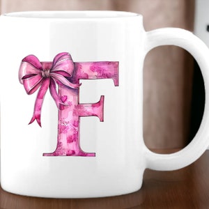 Watercolor Pink Bow Alphabet, Bow Letter Instant Download for ...