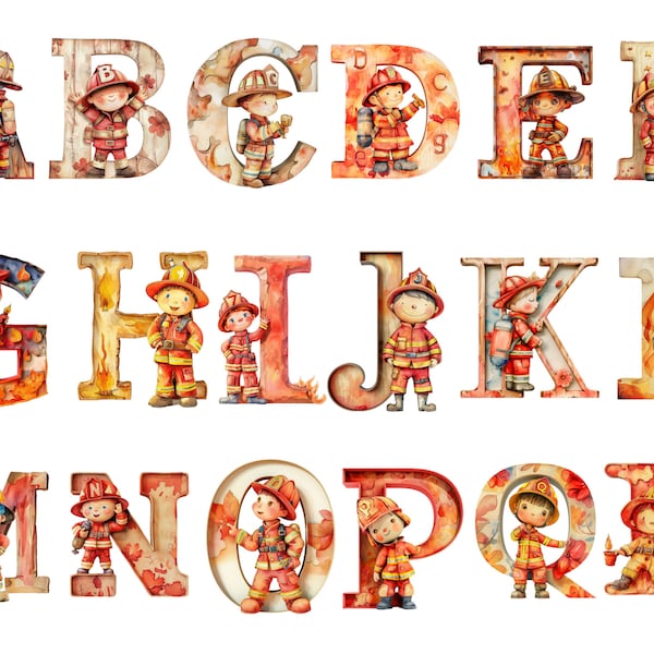 Fireman Letters - Etsy