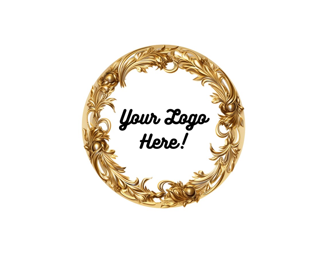 Golden Round Frames Clipart Logo Clipart Logo Template Gold - Etsy