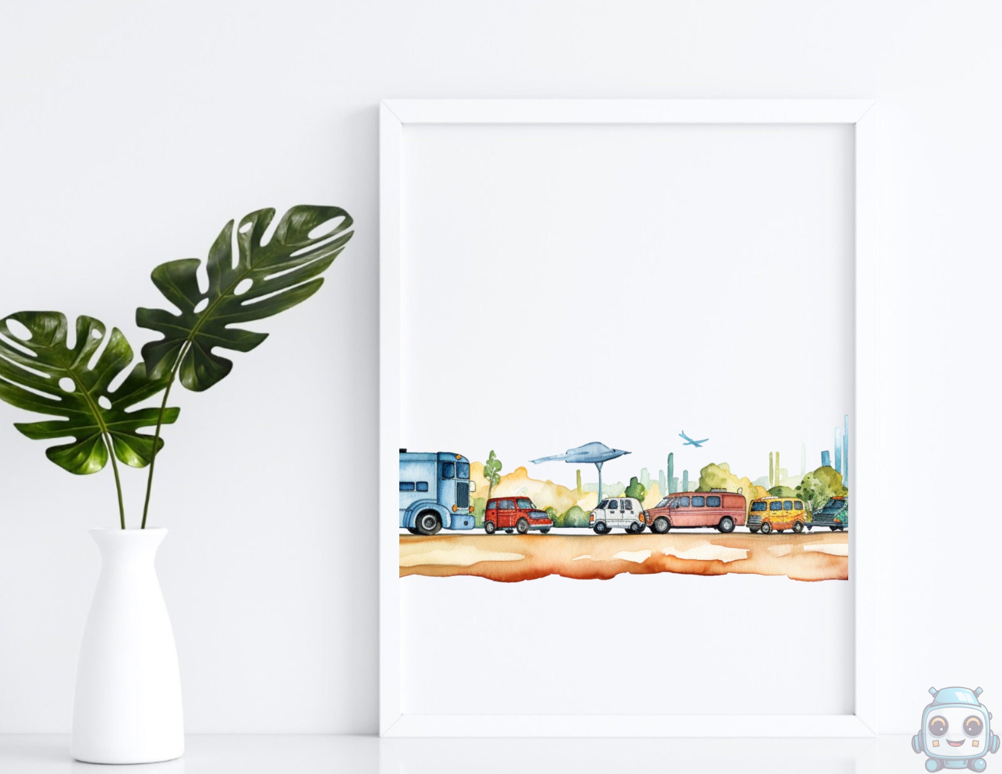 23 Vehicle Borders Watercolor Clipart, Borders Clipart, PNG Individual ...