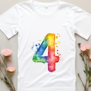 Rainbow Watercolor Numbers Clipart - Vibrant Splashy Numerals PNG ...