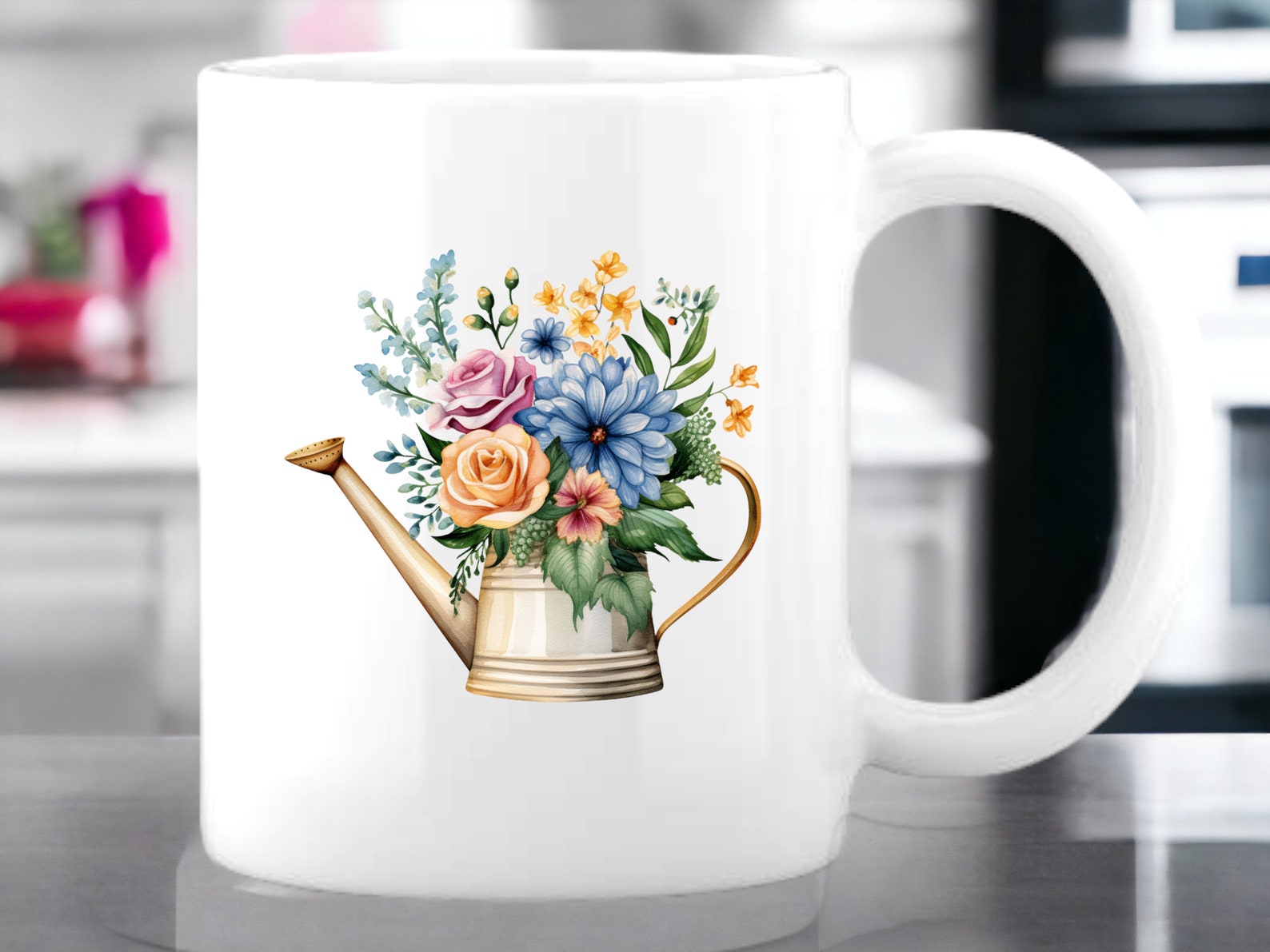 Watercolor Floral Watering Can Clipart, PNG Digital Files on ...