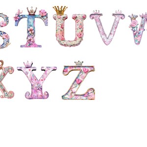 Watercolor Princess Alphabet Clipart, Pink Letters Png, Transparent ...