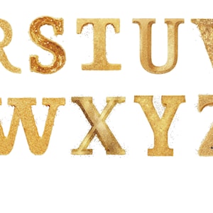 Gold Glitter Alphabet Clipart, Transparent Background, High Quality ...