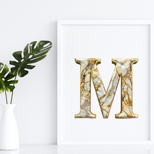 Watercolor Gold Marble Alphabet Clipart, PNG Individual Images on ...