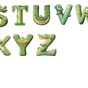 Alligator Alphabet Clipart - Fun Crocodile Letters Png, Alphabet Png ...