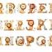 Lion Alphabet Watercolor, Lion Letters, Transparent Background, High ...