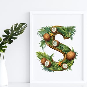 Tropical Coconut Alphabet Clipart - Palm Trees & Island Vibes Letters ...