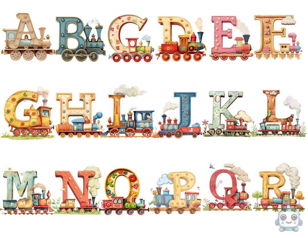 Clipart Train Alphabet, Letters Png, Alphabet Png, Instant Download for ...