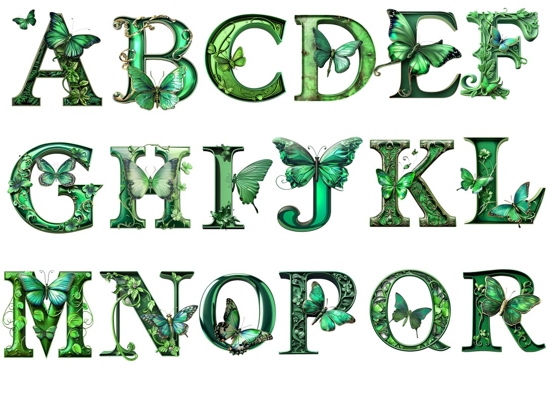 Butterflies Alphabet, Butterflies Letter Instant Download for ...