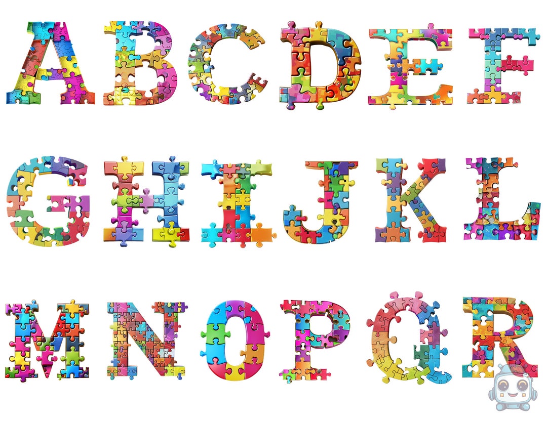 Clipart Puzzle Alphabet, Puzzle Letters Png, Alphabet Png, Instant ...