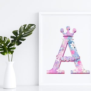 Watercolor Princess Alphabet Clipart, Pink Letters Png, Transparent ...