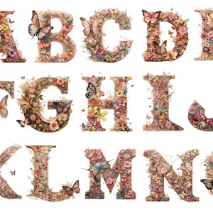 Butterfly Alphabet Cliparts, 26 Beautiful PNG Images, Transparent ...