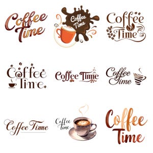 20 Coffee Time Clipart Pngs Coffee Themed Decorative Text and Graphics ...