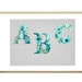 Watercolor Floral TURQUOISE Alphabet Clipart , Floral Alphabet ...