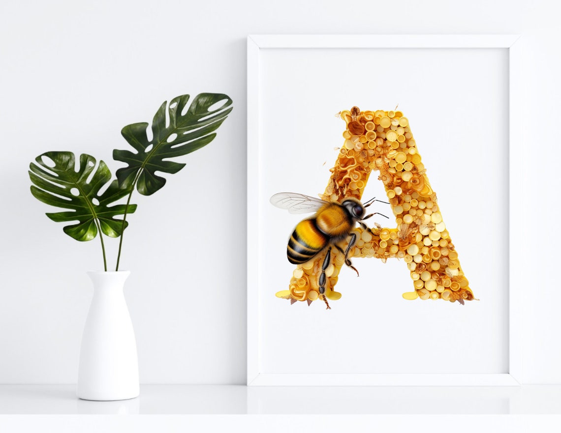 Honeycomb Alphabet, Letters Png, Alphabet Png, Instant Download for ...
