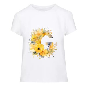 Watercolor Yellow Floral Alphabet Clipart, Transparent Background, High ...