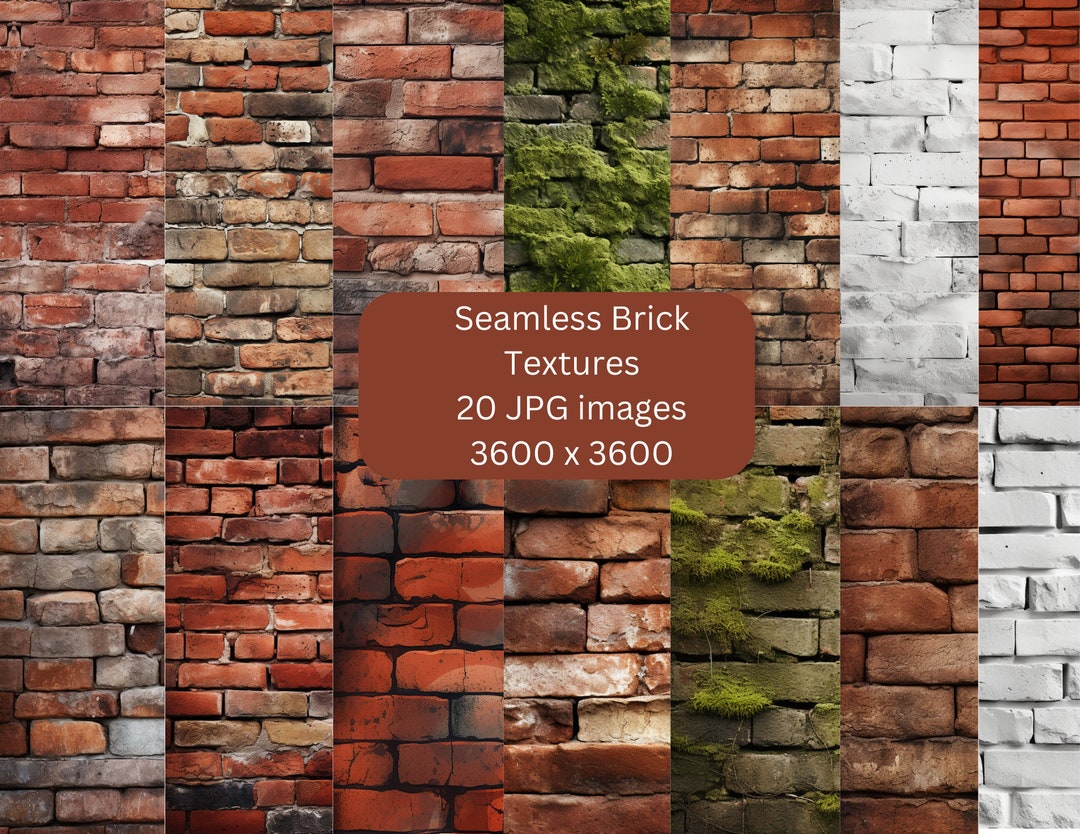 Brick Textures Digital Paper, Seamless Brick Wallpaper, Printable ...