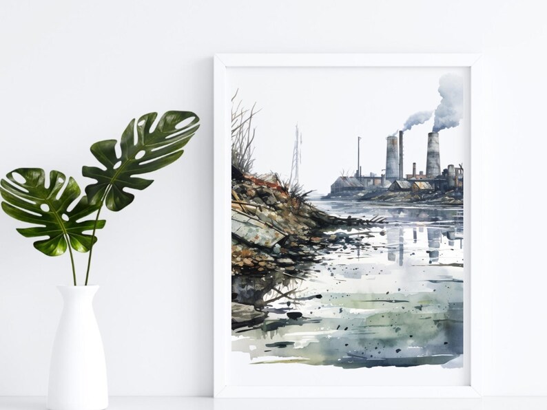 21 Polluted Waters Watercolor Clipart, PNG Individual Images on ...