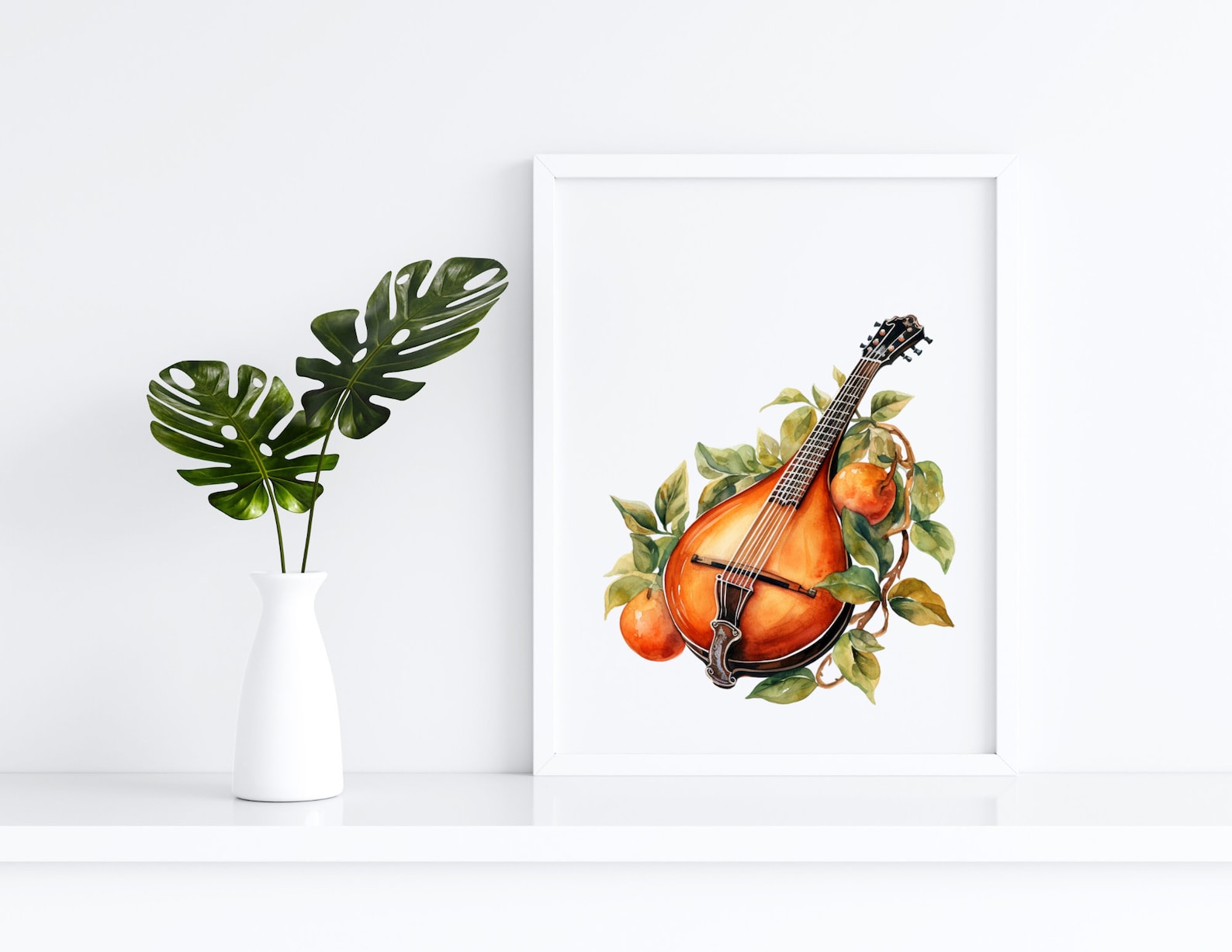 Watercolor Mandolins Clipart, PNG Digital Files on Transparent ...