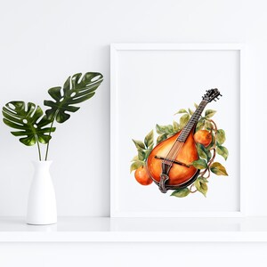 Watercolor Mandolins Clipart, PNG Digital Files on Transparent ...