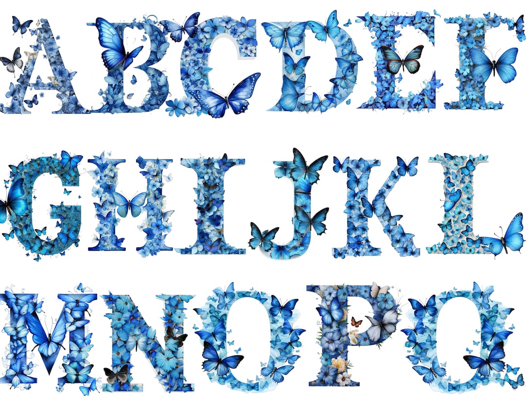 Butterflies Alphabet, Butterflies Letter Instant Download for ...