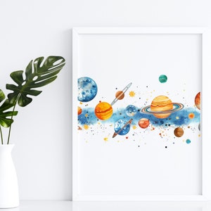 49 Planets Borders Watercolor Clipart, Border Clipart, PNG Individual ...