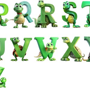 Turtle Alphabet Clipart Transparent Background High Quality - Etsy