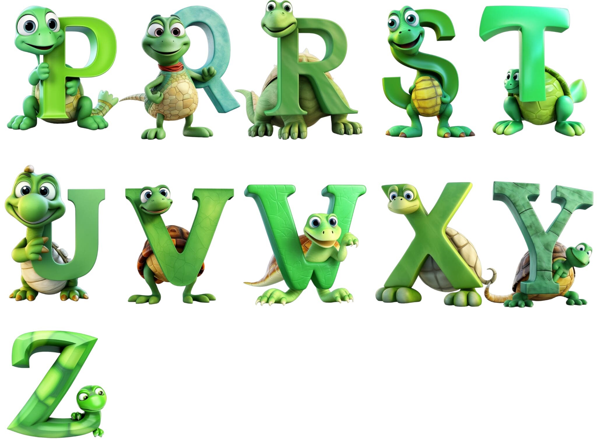 Turtle Alphabet Clipart Transparent Background High Quality - Etsy