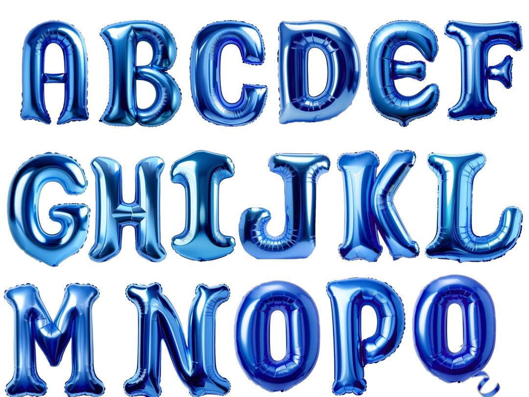 Blue Foil Alphabet Clipart, Transparent Background, High Quality ...