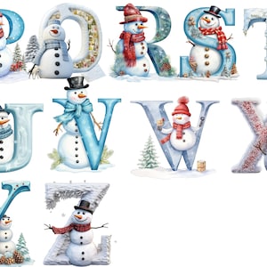 Snowman Alphabet, Letters Png, Alphabet Png, Instant Download for ...