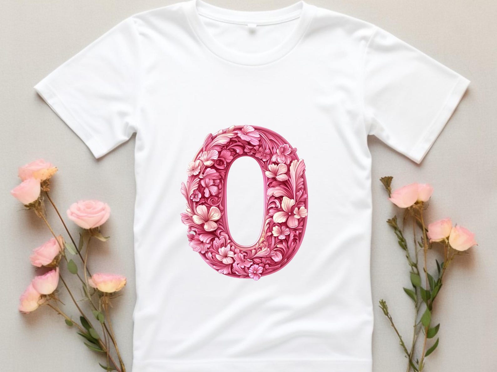 Elegant Floral Numbers Clipart - Pink Flower Design, Instant Download ...