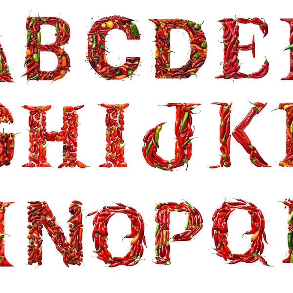 Peppers Alphabet Png - Etsy