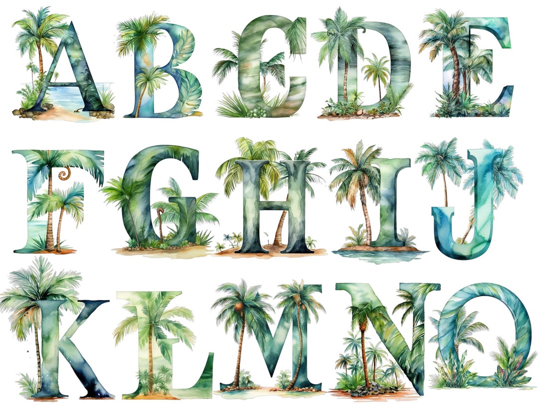 Palm Alphabet, Letters Png, Alphabet Png, Instant Download for ...